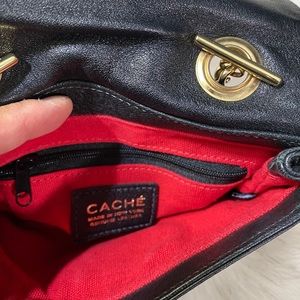 Cache | Bags | Cache Vintage Early 9s Black Chain Leather Bag | Poshmark